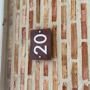 House Number Sign Printed Rust Effect Address Signage Rusty Effect ...