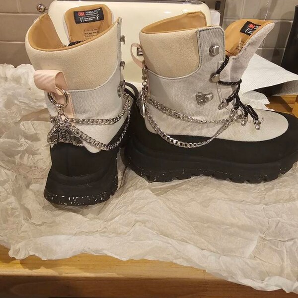 Chunky Silver Boot Chain, Boot Charms, D.M Charms, Pair of Boot Chains ...