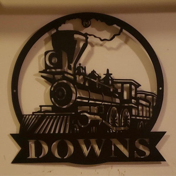 Train Metal Sign, Custom Train Sign, Personalized Train Sign, Railroad ...