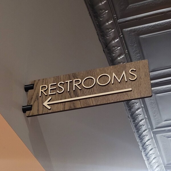 Colorful Wayfinding Directional Arrow Wood Signs - Custom Raised Text ...