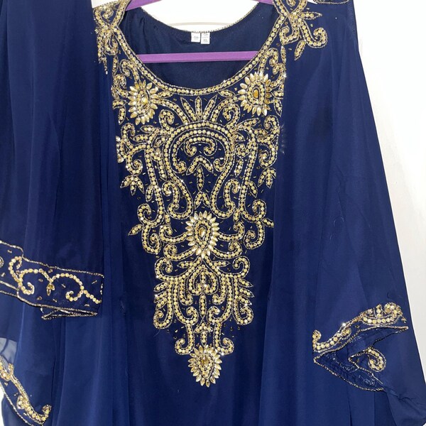 Sale !! Dubai Moroccan Kaftan Fish Cut Arabic Abaya Maxi Hand Beaded ...