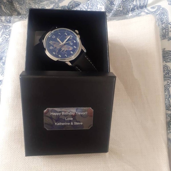 Personalised Engraved Gents Men's Photo Wrist Watch Birthday Wedding ...