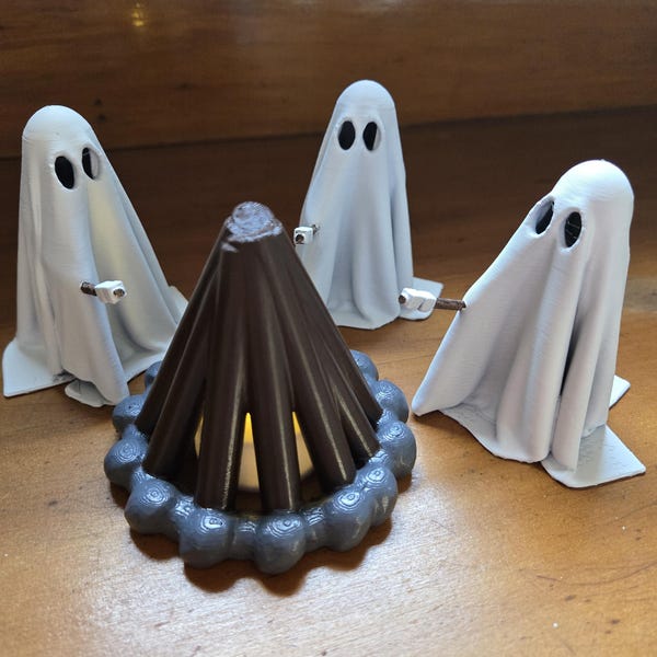 Easter Ghost STL | 3D Printable Bunny Ghost & Campfire Scene | Cute ...