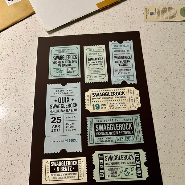 Digital Download Personalised 5 Retro Gig Ticket Print Bespoke Theatre ...