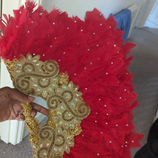 Feather Wedding Fan, Nigerian Wedding Attire, Customised Handfan ...