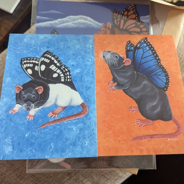 Rat Birthday Card Two Rats Enjoying a Birthday Cake and Party Rat ...