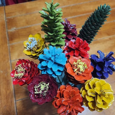 Fall is in the Air/one Dozen Pinecone Flowers/ Hand Made Pine Cone ...