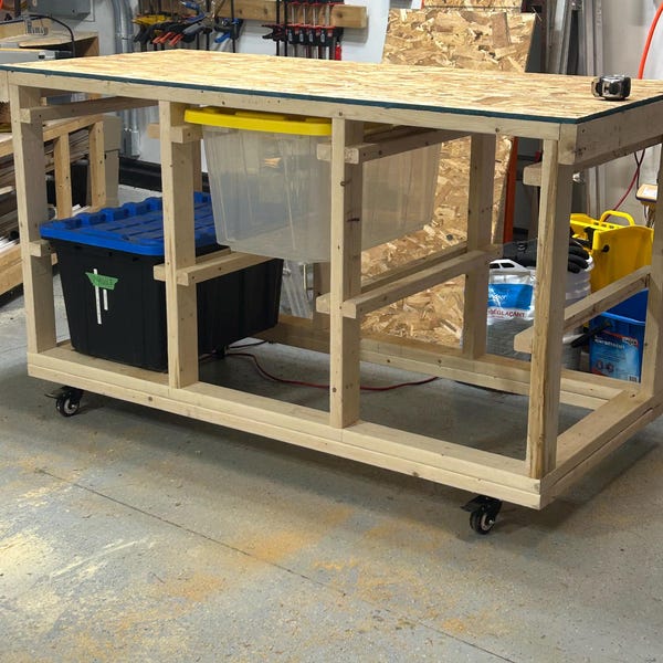 Mobile 27 Gallon Shelves Unit With Bench - Plans - 27 Gallon Shelf With ...