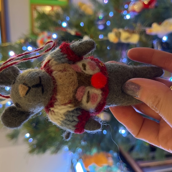 Ugly Sweater Mouse Ornaments | Christmas Mouse Felt Ornament | Felted ...