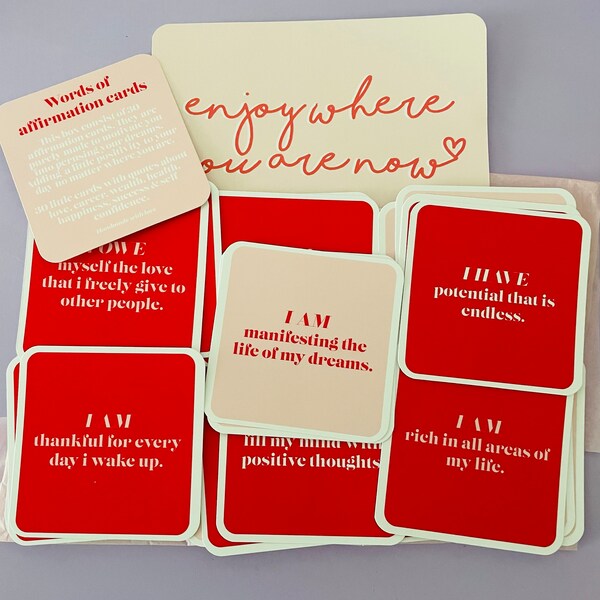 Box of Positivity Words of Affirmation Cards 30 Cards of Affirmations ...