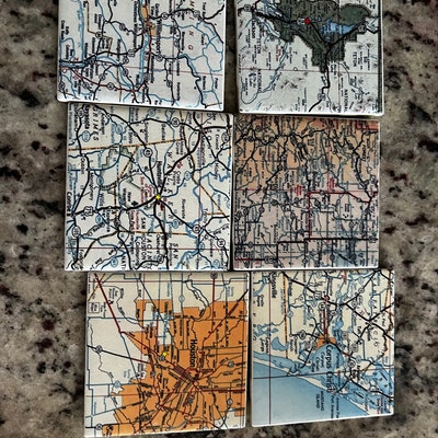 Custom Map Coaster Set World Map Coasters Personalized Coasters Custom ...