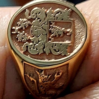 10K Gold, 14K Gold, 18K Gold, Family Crest Ring-coat of Arms Family ...