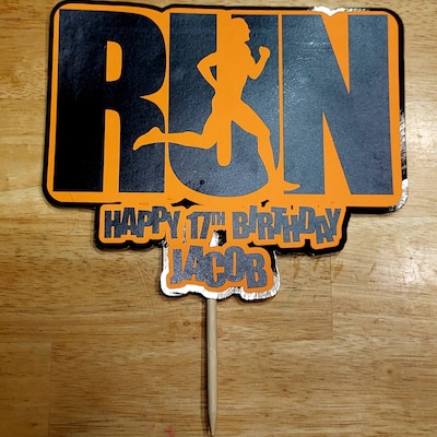 Sports Clipart: Bold Black Word run With Cutout Silhouette of Male ...