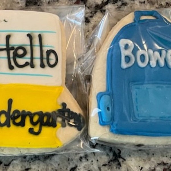Personalized Back to School Backpack Paper and Pencil Sugar Cookies - Etsy