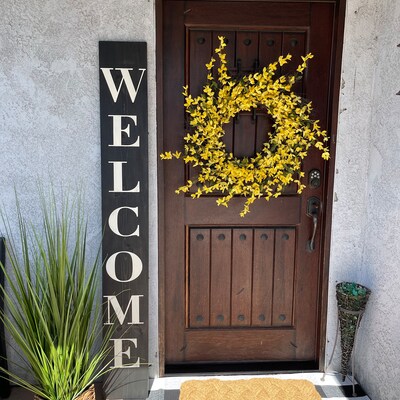 Welcome Sign, Rustic Wood Welcome Sign, Front Door Welcome Sign ...