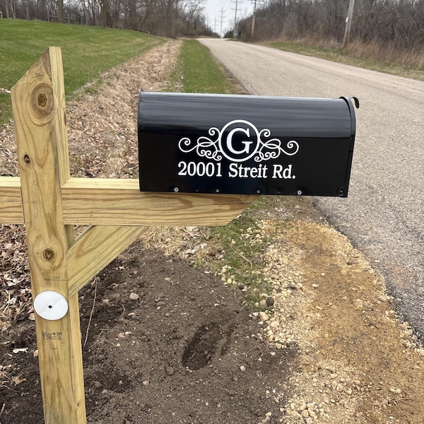 Mailbox Decal With Personalized Monogram and Address Numbers - Etsy