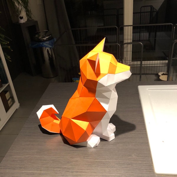 Shiba Inu Paper Model ,papercraft , DIY , Low Poly , PDF Papercraft ...