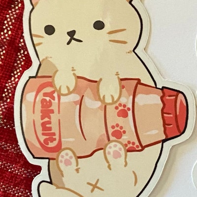Cat With Asian Drinks Stickers/bubble Tea/ Soju/yakult/ramune/boba/yogurt/kawaii/cute - Etsy