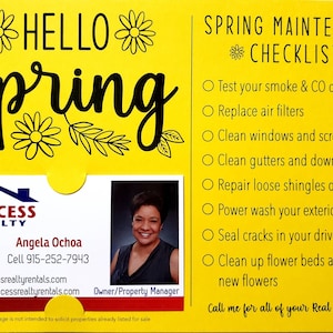 Set of hello Spring Checklist Real Estate Mailer Real Estate Agent ...