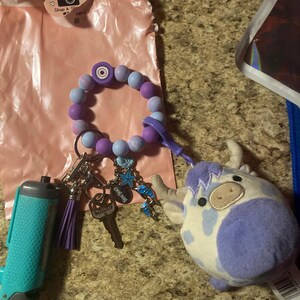 Wristlet Keychains Stretchy Keychain/custom Keychain/silicone Beaded ...