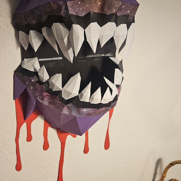 Papercraft 3d Halloween Vampire Teeth PDF Template, DIY Halloween ...