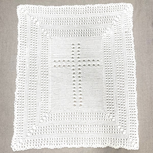 Crochet Cross Baby Blanket Pattern: Christening Gift 1st Cross (PDF ...
