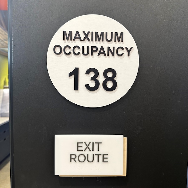 Maximum Occupancy Sign, Maximum Room Occupancy, Hotel, Restaurant ...