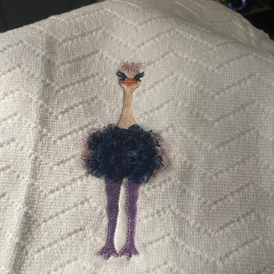 Fringed Fluffy Chenille Ostrich Bird Machine Embroidery Designs in ...