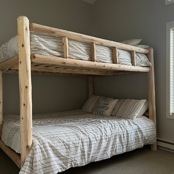 Handcrafted White Cedar Log Loft Bed Full Solid Wood/made in Usa/free ...