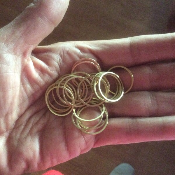 19mm Circle Connectors - 50 Raw Brass Circle Connectors (19x1x1mm) Bs ...