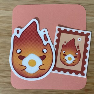 Cute Calcifer Howls Moving Castle Stamp Stickers Studio Ghibli Inspired ...