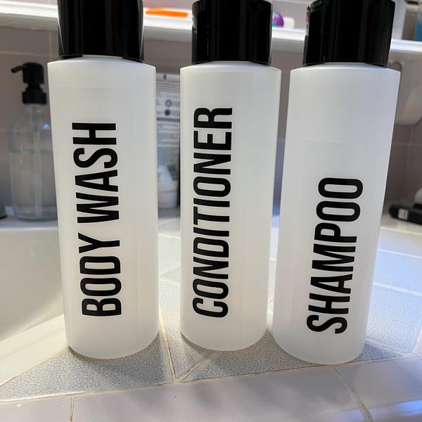 Shampoo Conditioner Body Wash Stickers | Personalized Shampoo Labels ...