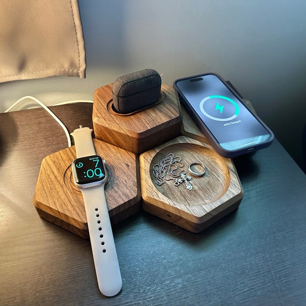 3 in 1 Charging Dock for Apple Devices, Home Office Desk Organizer - Etsy