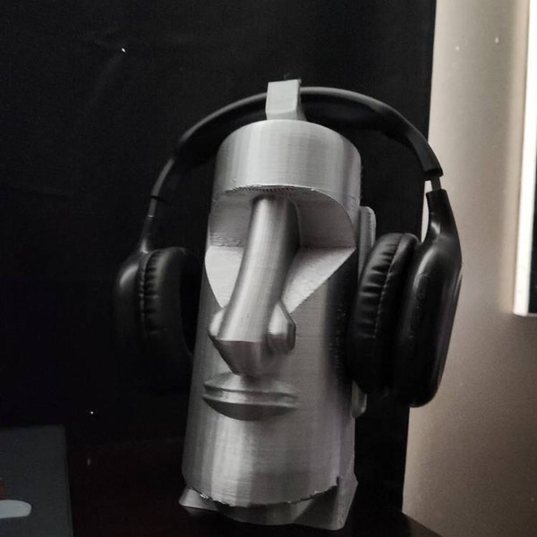 Moai Statue Headphone Rack! Easter Island Sculpture Headset Hanger ...
