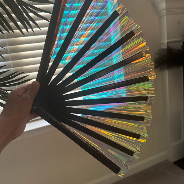 Reflective Hand Fan Holster Holographic Fan Holder Rave Fan Holder Rave ...