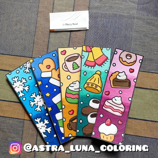 Winter Coloring Bookmarks, Bookmarks to Color, Printable Coloring ...
