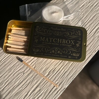 The Matchbox Vintage-style Gold Tin With 40 3-inch Matches Candle ...