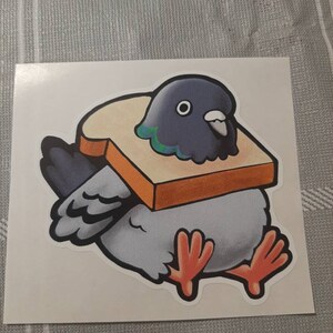 Fat Bread Pigeon Vinyl Sticker - Etsy