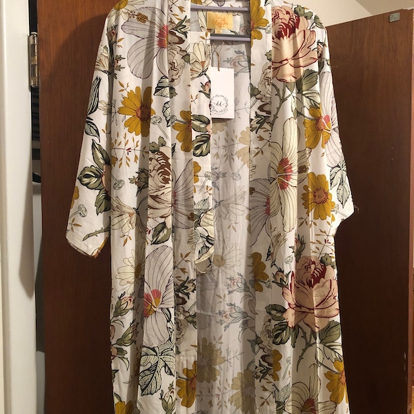 Vintage Garden OCHRE Bridesmaid Robes | Floral Pattern Bridesmaid Robe ...