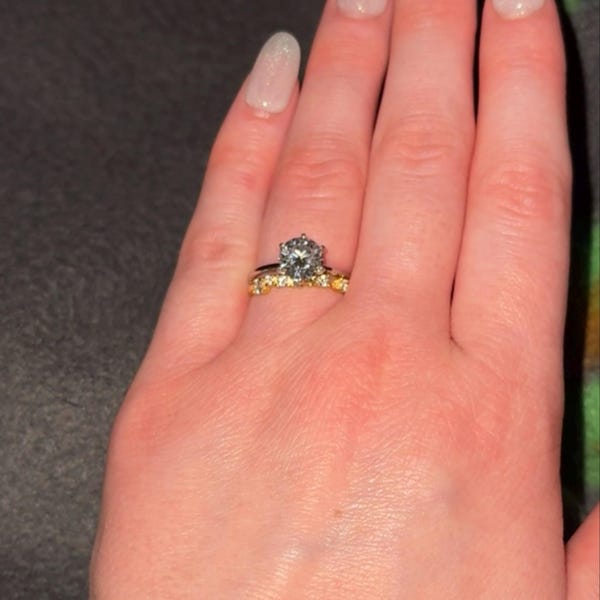 14K Solid Gold 6-prong Round Cut Solitaire Moissanite Engagement Ring 1 ...