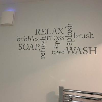 Bathroom Wall Decor Words Bathroom Decals Bathroom Wall - Etsy