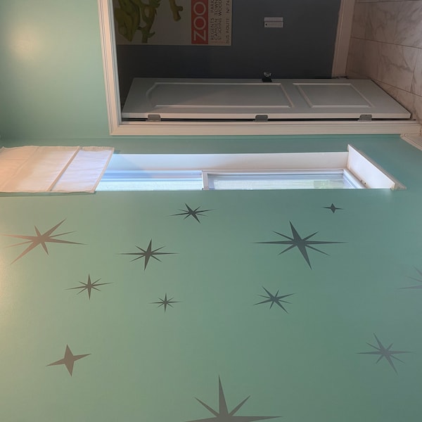 Star Wall Decal | Retro Starburst Wall Sticker, Mid Century Modern ...