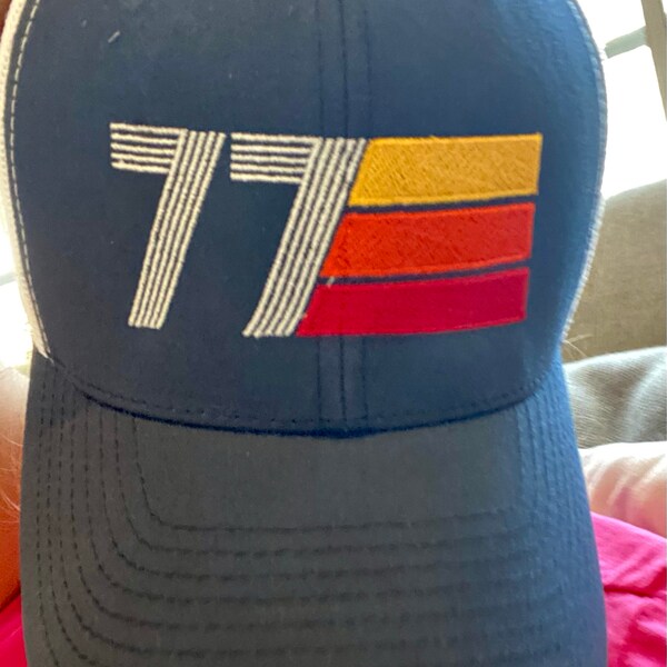 77 - 1977 Retro Trucker Hat for Men Women - Custom Embroidery ...