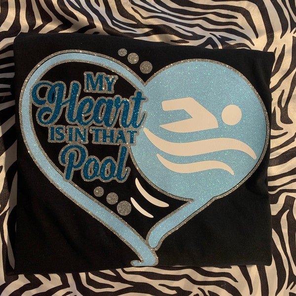 My Heart is in That Pool, Swimming Heart SVG, Swimming SVG, Love My ...