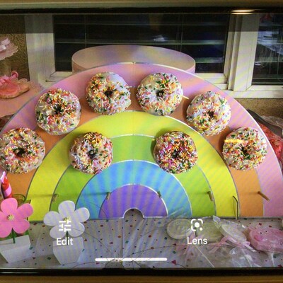 Rainbow Donut Wall, Pastel Donut Wall, Birthday Donut Cake Stand, Girls ...