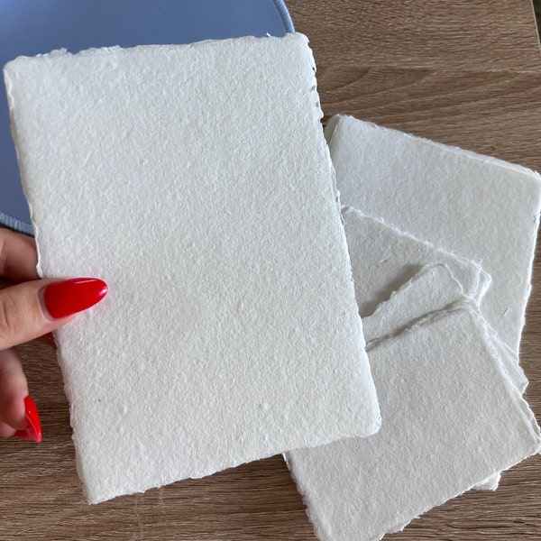 White Wedding Invitation Set 20pcs Handmade Cotton Paper & Envelopes ...