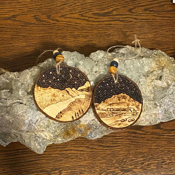 Wood Burned Banff Rundle Mountain Ornament - Etsy