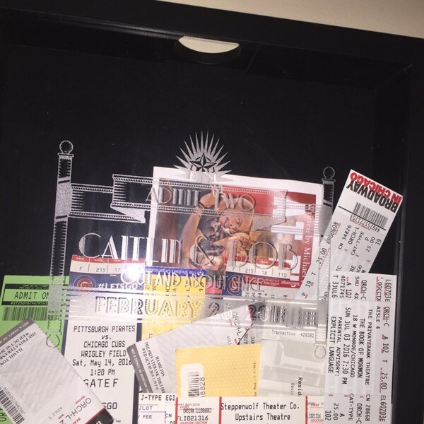 Personalized Ticket Shadow Box, Personalized Ticket Collection Box ...