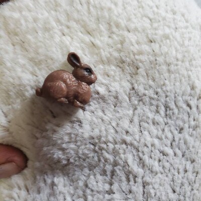 Tiny Rabbit Figurine Soft Plastic Bunny for Fairy Garden, Diorama ...