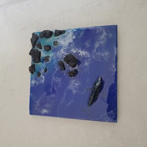 Sparkly Blue Ocean Shot Glass Hawaiian Blue Wave Glasses Resin Barware ...